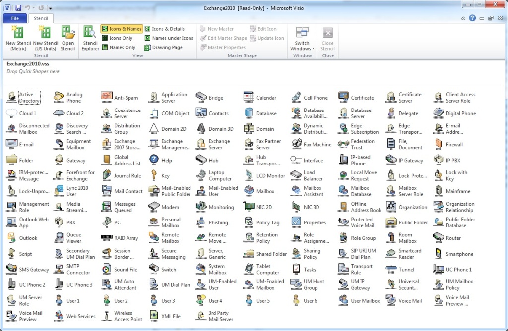 Useful Visio stencil for Exchange 2010 SP1 | Thoughtsofanidlemind's Blog