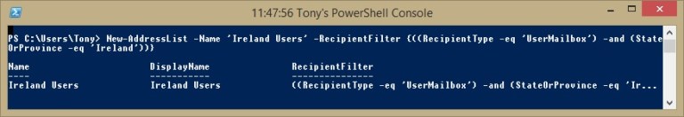 Creating a new address list for Exchange Online (Office 365 ...